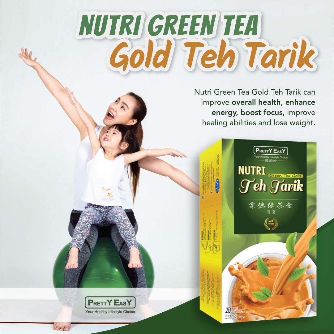 Pretty Easy Nutri Green Tea Gold Teh Tarik 20 sachets - Manadr