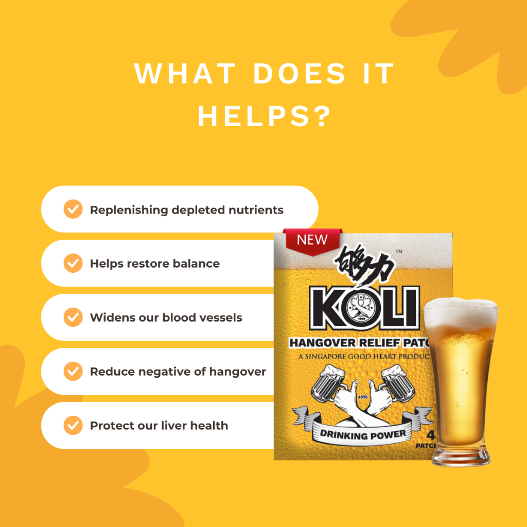 够力 KOLI HANGOVER Relief Patch - 8 Pieces Pack (DRINKING POWER) - Manadr