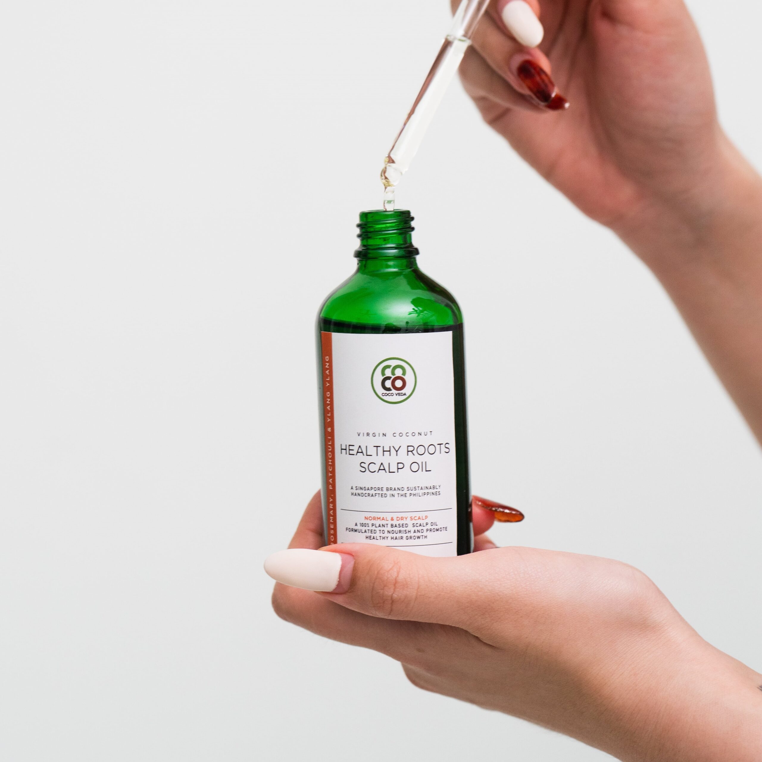 Coco Veda Healthy Roots Scalp Oil - Normal and Dry 100ml (Dropper - Glass) - Manadr